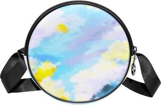 Generic Sac &agrave; bandouli&egrave;re Circle pour femme, petit sac &agrave; bandouli&egrave;re avec fermeture &eacute;clair, bretelles r&eacute;glables, sac &agrave; main rond d&eacute;contract&eacute; pour femmes et fi