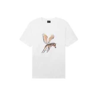 Paul Smith Homme, Tops, Blanc, Taille: S T-shirt blanc print z&egrave;bre volant baya Paul Smith Homme M2R 011R Vp5793 01