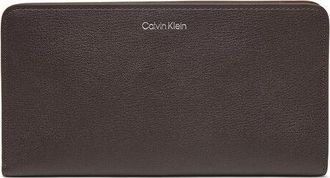 Calvin Klein Geldb&ouml;rse Foil Logo Passport Longfold LV04F1205G Braun