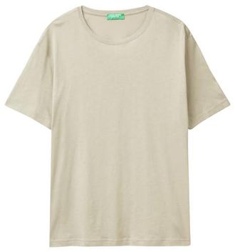 Benetton T- Shirt 3p7xu1058, Vert, XL Homme
