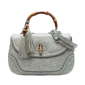 Gucci Sac bandouli&egrave;re Bamboo Pre-owned - Femme - Pre-owned - Gris - Taille: ONE Size