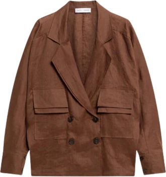 Weili Zheng Femme, Vestes, Brun, Taille: 38 FR Veste Crois&eacute;e Non Doubl&eacute;e