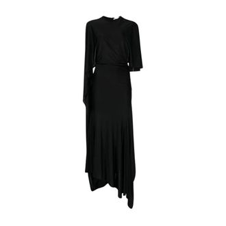 Stella McCartney Schwarzes Cape-&Auml;rmel Asymmetrisches Kleid - - Dresses - Damen - Schwarzk - M