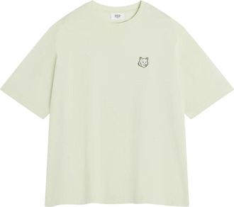Maison Kitsun&eacute; Homme, Tops, Vert, Taille: XL Fox Head Oversize T-Shirt