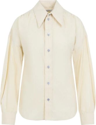 Christophe Lemaire Femme, Blouses et Chemises, Beige, Taille: 38 FR Chemise &agrave; col pointu souple