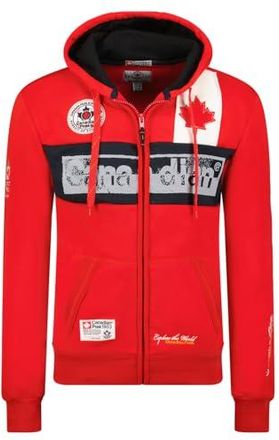 Canadian Peak Flashy Men - Sweat Homme Capuche Poche Kangourou - V&ecirc;tement Sweatshirt Hoody Chaud Manches Longues - Pull Hommes Printemps Ete Automne Hiver (Rouge M)