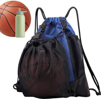 Generico Sac &agrave; dos de basketball pour enfants, sac &agrave; dos de basket-ball avec cordon de serrage - Sac de rangement pliable - Sac de transport de balle &agrave; rev&ecirc;tem