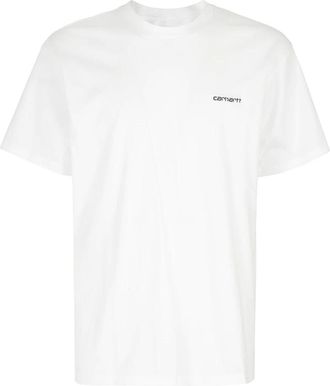 Carhartt Work in Progress Homme, Tops, Blanc, Taille: L SS Script T-Shirt
