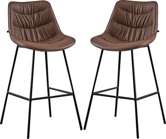 Generic Barhocker, Tresenhocker, 76 cm hohe Barhocker mit Metallbeinen und Fu&szlig;st&uuml;tze, Barhocker aus PU-Leder f&uuml;r K&uuml;cheninseln und Fr&uuml;hst&uuml;cksbereiche, 136 kg b