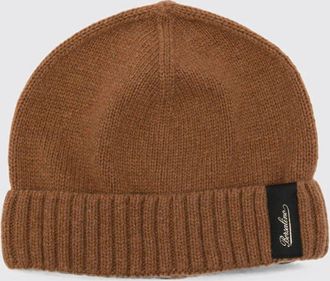 Borsalino Kaschmir-Beanie-M&uuml;tze mit Umschlag und Logo-Patch