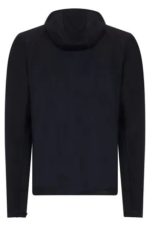 HUGO BOSS Mens Hooded Zip-Up Sweatshirt Black Polyester Top