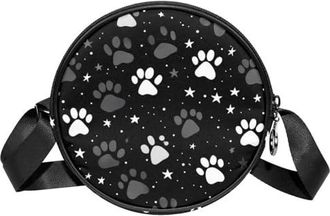 Generic Sac &agrave; bandouli&egrave;re Circle pour femme, petit sac &agrave; bandouli&egrave;re noir et blanc avec fermeture &eacute;clair, bretelles r&eacute;glables, sac &agrave; main rond d&eacute;contract&eacute; pou