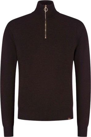 Paul & Shark Tech Wool Pullover mit halbem Rei&szlig;verschluss - - Knitwear - Herren - Braun - 2XL