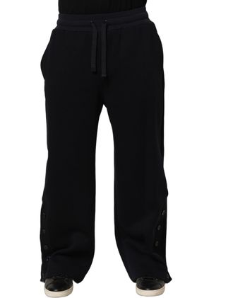 Dolce & Gabbana Black Drawstring Viscose Jogger Men Sweatpants Pants