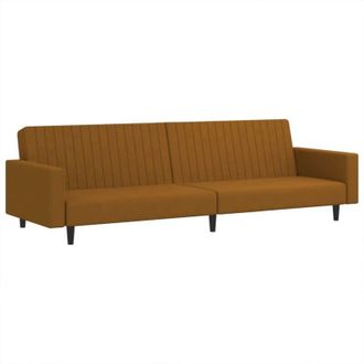 vidaXL Schlafsofa 2-Sitzer Braun Samt Vidaxl