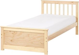 Beliani Beliani - Lit Simple Minimaliste en Bois de Pin mdf 90 x 200 cm Marron Clair Olendon