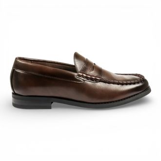 Infinity Leather Herren-Penny-Loafer aus braunem PU-Leder, formelle Schuhe, Freizeitschuhe