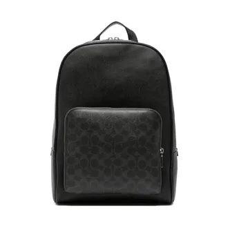 Coach Schwarzer Frontrei&szlig;verschluss Rucksack - - Bags - Herren - Schwarzk - ONE SIZE