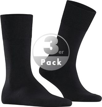 Falke Herren Socken schwarz Baumwolle unifarben