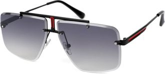 styleBREAKER Sonnenbrille Rechteckige Retro Sonnenbrille mit Diamant Schliff
