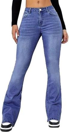 Generic Jean stretch pour femme - Taille haute - Pantalon Boyfriend Y2K - Jean skinny - &Eacute;vas&eacute; - Chic - Vintage - Pantalon de loisirs - Coupe ajust&eacute;e - Pantalo