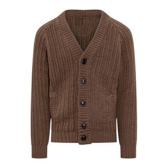Rakk&igrave; Gerippte Strickjacke - - Knitwear - Herren - Braun - M