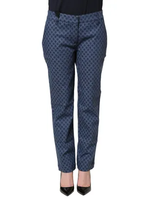 Dolce & Gabbana Womens Blue Polka Dotted Slim Fit Capri Denim Jeans Cotton Elastane Clothing