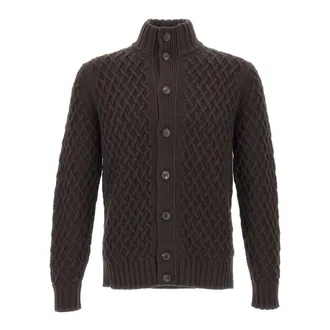 FILIPPO DE LAURENTIIS Homme, Pulls, Brun, Taille: 3XL Cardigan Boutonn&eacute; en Laine M&eacute;rinos