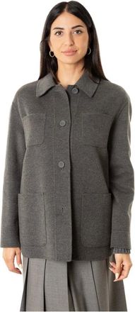 Max Mara Manteau en Laine Vierge - Femme - Vestes - Gris - Taille: 40 FR