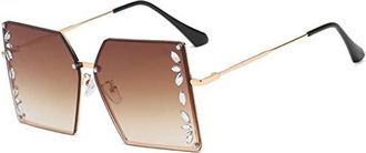 Generic Lunettes de soleil sans monture à large ombre carrée, lunettes de conduite de vacances en plein air pour hommes et femmes (couleur : C, taille : moyen