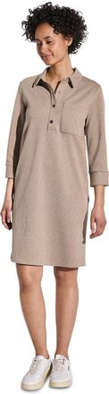 Street One Damen A144386 Kleid mit Hemdkragen, Sheer beige Mel, 34