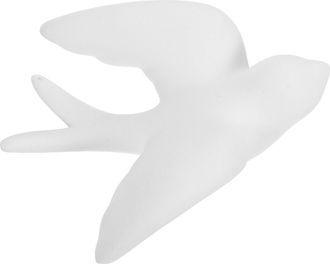 BESPORTBLE Wei&szlig;e Keramikv&ouml;gel Wanddekoration 3d Fliegende Vogelskulpturen Leichte Wandh&auml;nger f&uuml;r Wohnzimmer und Garten Rechte Ausf&uuml;hrung Handgefertigt Hochtemper