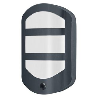 Osram ENDURA Style Plate Wall Sensor, Außenwandleuchte Dunkelgrau, 12,5W, 630lm, 3000K, IP44, Bewegungssensor