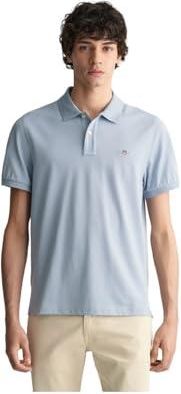 GANT Polo à Manches Longues REG Shield SS Pique, Dove Blue, S Homme
