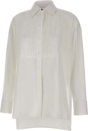 Golden Goose Femme, Blouses et Chemises, Blanc, Taille: 36 FR Chemise oversize avec plastron pliss&eacute; et boutons bijoux