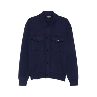Tom Ford Klassischer Kragen Cardigan mit Knopfleiste - - Knitwear - Herren - Blau - L