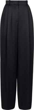 Nina Ricci Femme, Pantalons, Noir, Taille: 34 FR Wide-Leg Crepe Satin Pants