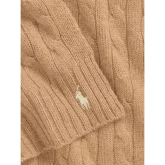 Ralph Lauren Cable-Knit Wool & Cashmere Scarf - Brown