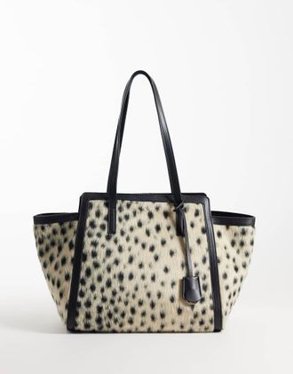 Gina Tricot Gina Tricot Tote-Bag in Leopardenmuster aus Kunstleder mit Futter-Multi