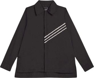Yohji Yamamoto Femme, Blouses et Chemises, Noir, Taille: 42 FR Raw Edge 3 Stripes Shirt