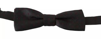 Dolce & Gabbana Mens Gray Dotted Silk Adjustable Neck Bow Tie