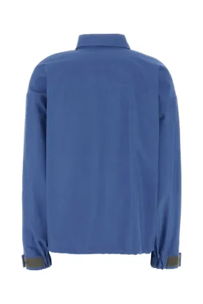Miu Miu Womens Tech Fabric Windbreaker Jacket Blue Recycled Polyester