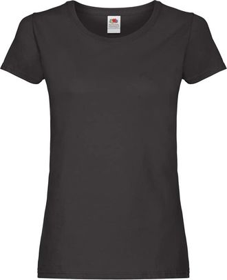 Fruit Of The Loom Ladies Iconic T-Shirt Gr&ouml;&szlig;e S - XXL, Farbe:schwarz, Gr&ouml;&szlig;e:XS