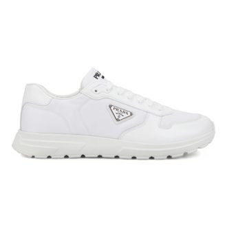Prada Nylon- und Leder-Sneakers - - Shoes - Herren - Wei&szlig; - 42 EU