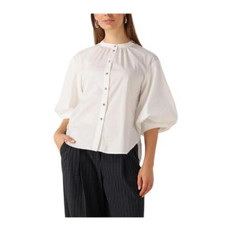 Summum Wei&szlig;e Baumwollstretch-Bluse - - Blouses & Shirts - Damen - Wei&szlig; - S