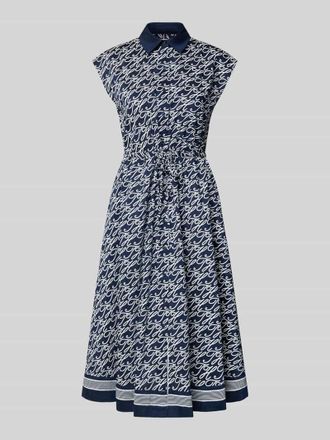 Tommy Hilfiger Hemdblusenkleid in Midi-L&auml;nge aus Baumwolle-Seide-Mix