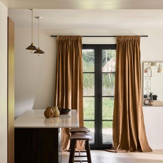 Madura Rideau &Agrave; Galon Fronceur Dalila Camel dor&eacute; - MARRON