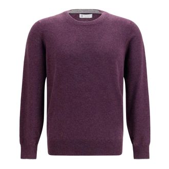 Brunello Cucinelli Pull en cachemire &agrave; col rond - Homme - Pulls - Violet - Taille: 3XL