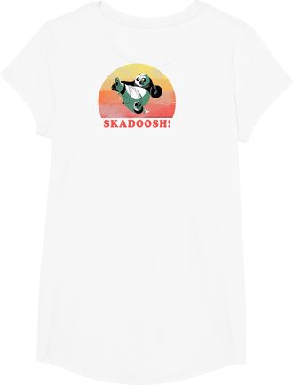 Kung Fu Panda Skadoosh! Retro Circle Portrait T-Shirt - Herren - Schwarz - S - Unisex-Jugendliche - Kurzarm - Klassische Passform - Lizenziertes Kung Fu Panda Grafi