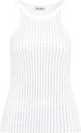 The Attico Tanktop mit Kristallbesatz - - Tops - Damen - Wei&szlig; - S